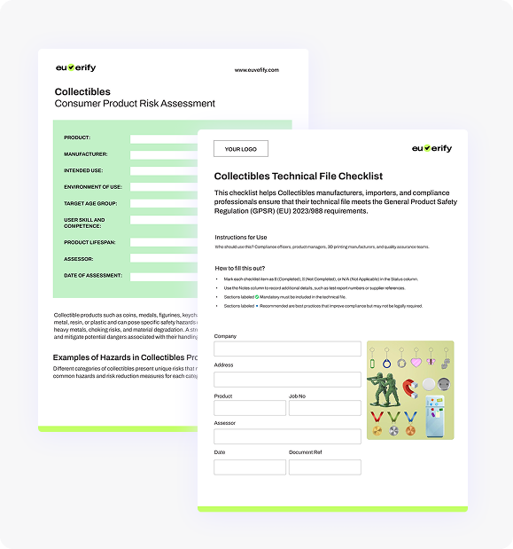 Collectibles Compliance Pack| Risk Assessment & Safety Checklist| EU ...